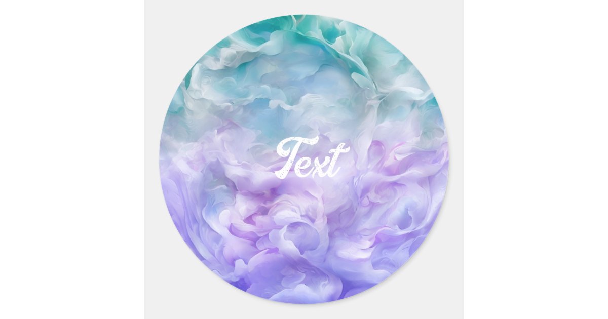 Blue & purple cloud swirl classic round sticker | Zazzle