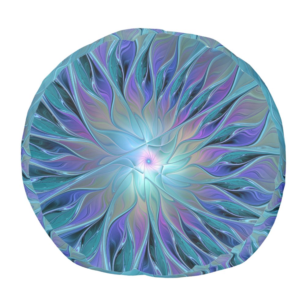 Blue Purple Flower Dream Abstract Fractal Art Pouf sold by Down ...
