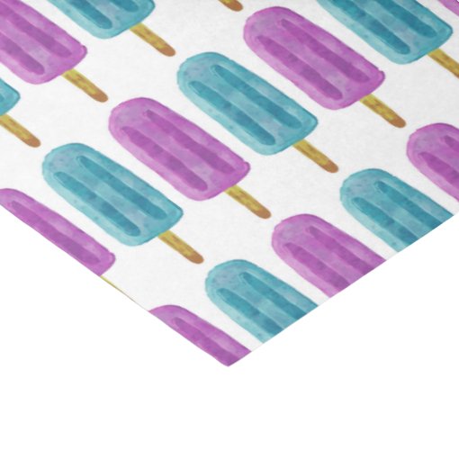 Blue & Purple Frozen Ice Pop Summer Pattern Tissue Paper | Zazzle