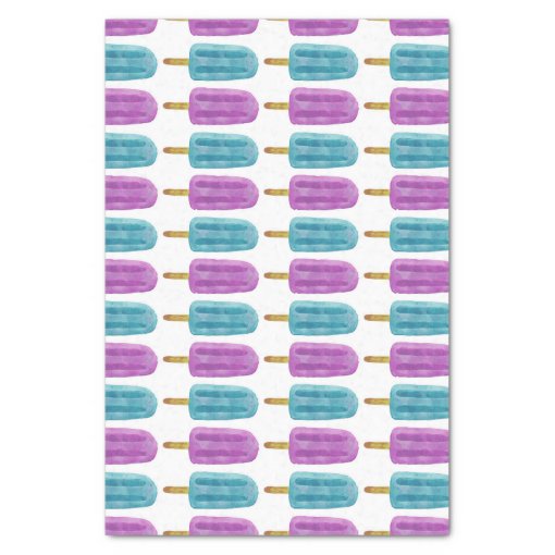 Blue & Purple Frozen Ice Pop Summer Pattern Tissue Paper | Zazzle