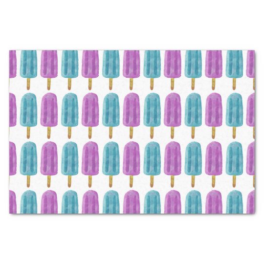 Blue & Purple Frozen Ice Pop Summer Pattern Tissue Paper | Zazzle.com
