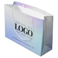 Blue Purple Gradient Custom Company Business Logo Large Gift Bag | Zazzle