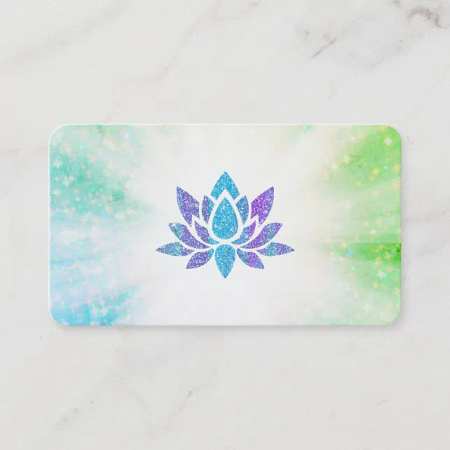 Blue Purple Lotus Rays Reiki Energy Healing Business Card | Zazzle