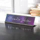 Blue Purple Metallic Foil Modern Elegant Business Desk Name Plate | Zazzle