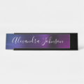 Blue Purple Metallic Foil Modern Elegant Business Desk Name Plate | Zazzle