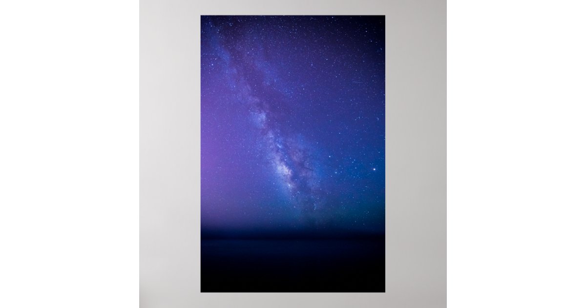 Blue Purple Milky Way Galaxy Poster | Zazzle