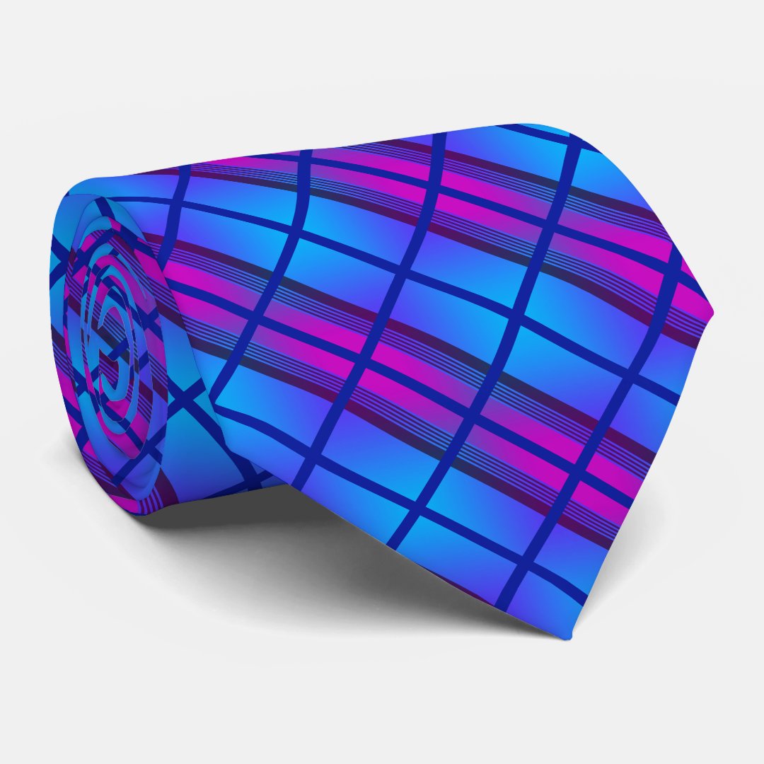Blue Purple Neon Neck Tie | Zazzle