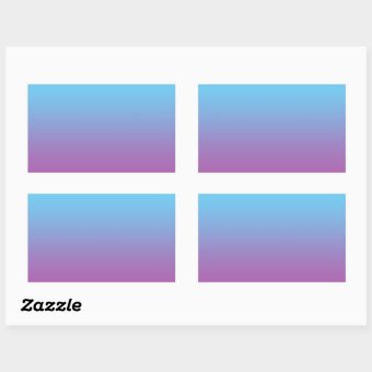 Blue & Purple Ombre Rectangular Sticker | Zazzle