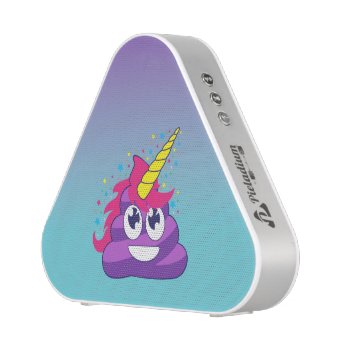 Blue & Purple Ombre Unicorn Poo Emoji Bluetooth Speaker | Zazzle