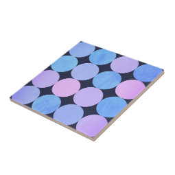 Blue Purple & Pink Circles Ceramic Tile | Zazzle
