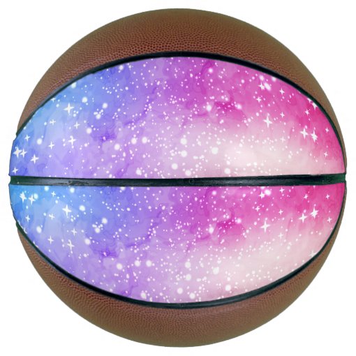 Blue purple starry galaxy sky basketball | Zazzle
