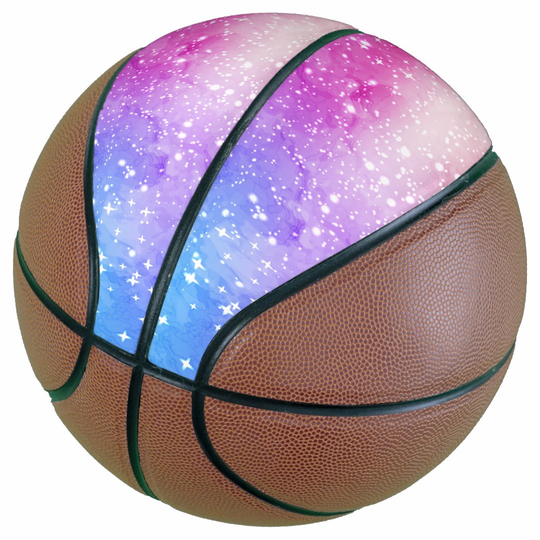Blue purple starry galaxy sky basketball | Zazzle