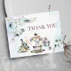 Blue purple watercolor floral tea party thank you postcard | Zazzle