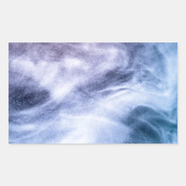 Blue purple white abstract heavenly clouds smoke rectangular sticker ...