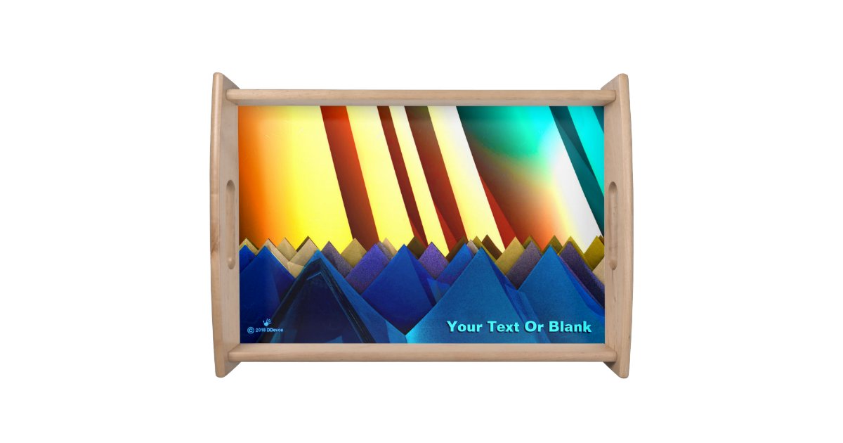 Blue Pyramids and Prism Serving Tray | Zazzle