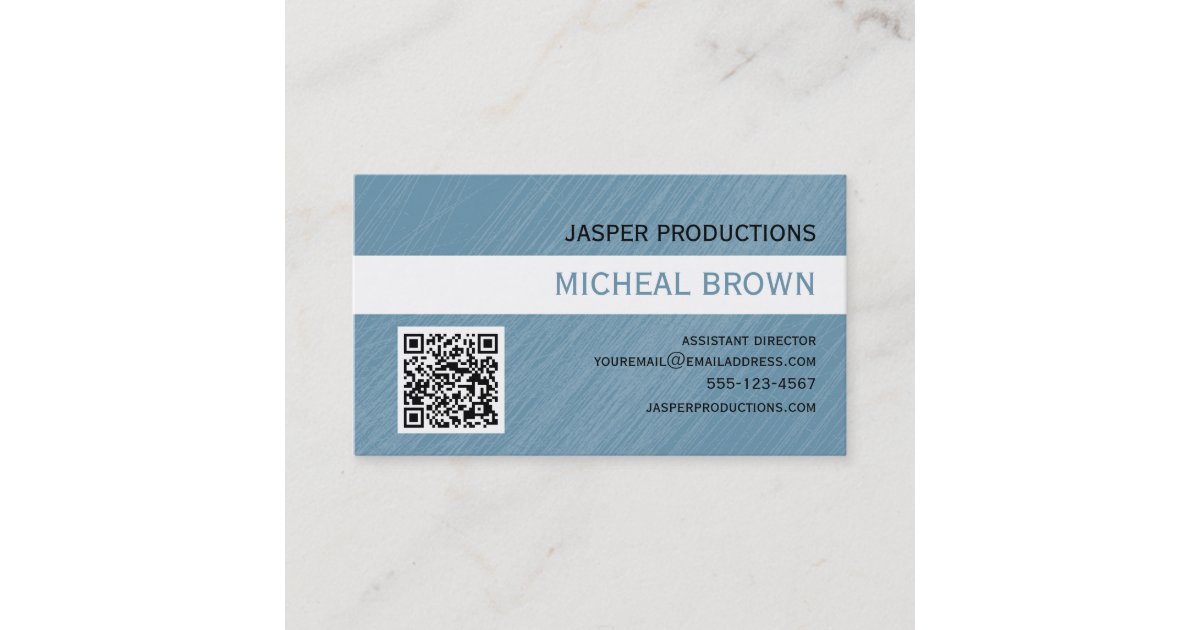 Blue QR Code Business Card | Zazzle