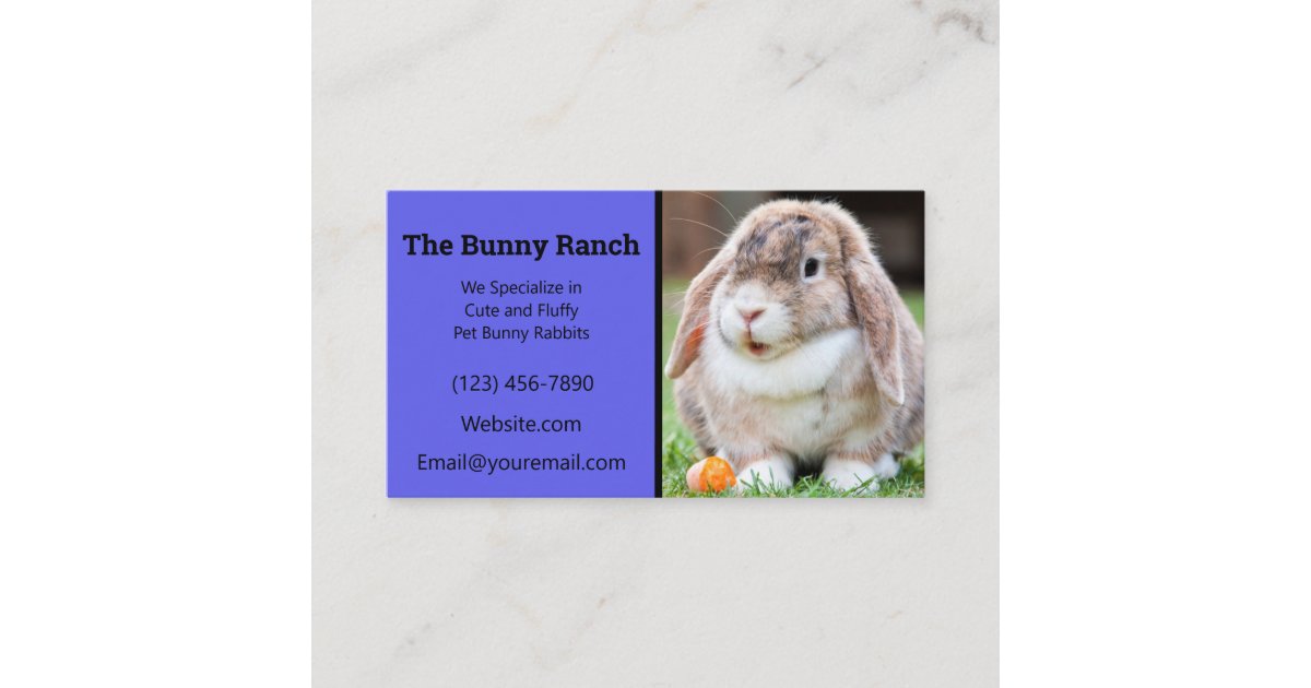 Blue Rabbit Breeder Business Card | Zazzle