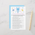 Blue Rabbit Nursery Rhyme Quiz baby shower game | Zazzle