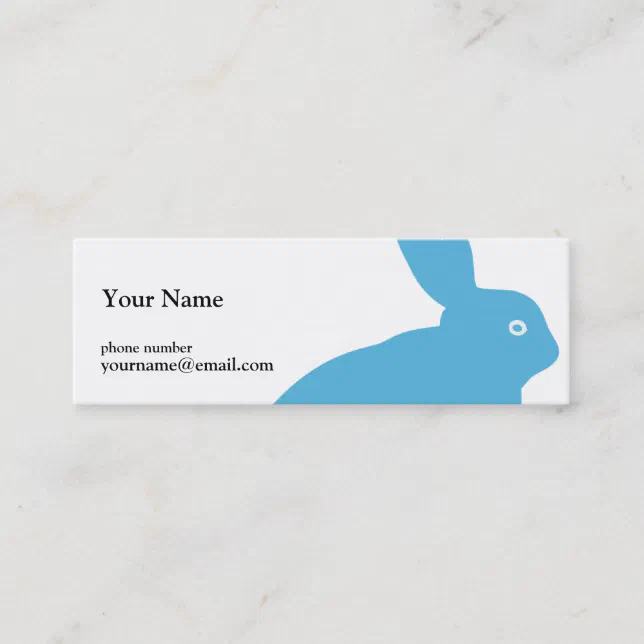 Blue Rabbit Studio Mini Business Card | Zazzle