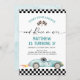 Blue Race Car Birthday Invitation | Zazzle