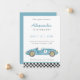 Blue race car birthday invitation | Zazzle