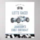 Blue Race Car Birthday Party Welcome Sign | Zazzle