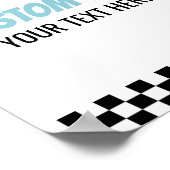 Blue Race Car Racecar Custom Text Party Sign | Zazzle