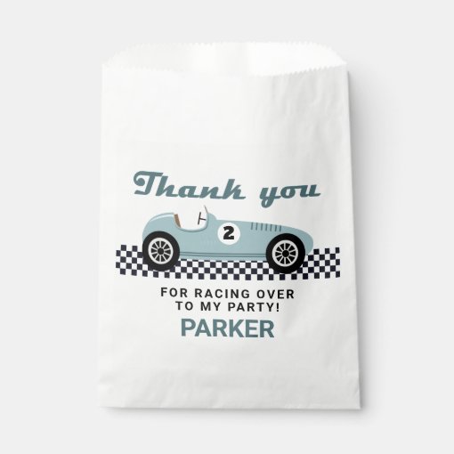 Blue Race Car Racing Birthday Party Favor Bag | Zazzle