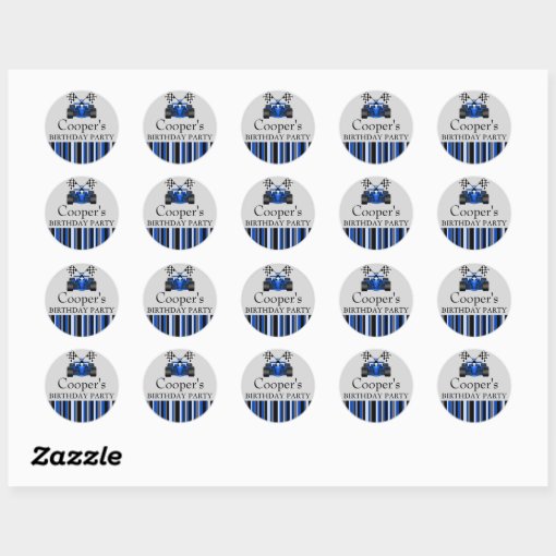 Blue Race Car Sticker | Zazzle