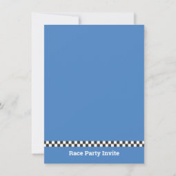 Blue Racing Car Kids Birthday Party Invitation | Zazzle