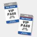 Blue Racing Party Pit Crew VIP Pass Pit Stop Badge | Zazzle