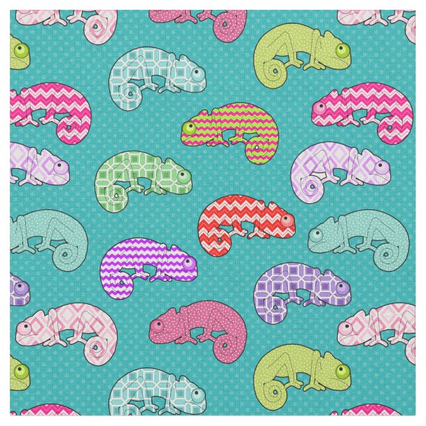 Chameleon Pattern Fabric | Zazzle