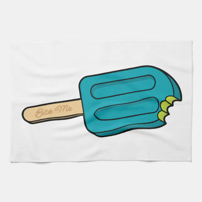 Blue Raspberry Popsicle Bite Me Kitchen Towel | Zazzle