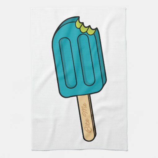 Blue Raspberry Popsicle Bite Me Kitchen Towel | Zazzle