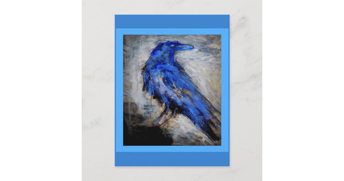 Blue Raven by Sharles Postcard | Zazzle