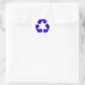 blue recycle classic round sticker | Zazzle