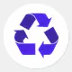 blue recycle classic round sticker | Zazzle
