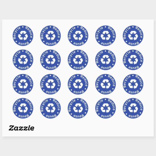 Blue Recycling Symbol Sticker | Zazzle