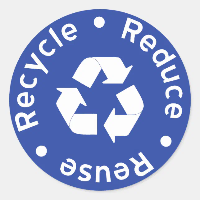 Blue Recycling Symbol Sticker | Zazzle
