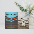 Blue, Red, Airplane Aviation Birthday Photo Thank You Card | Zazzle
