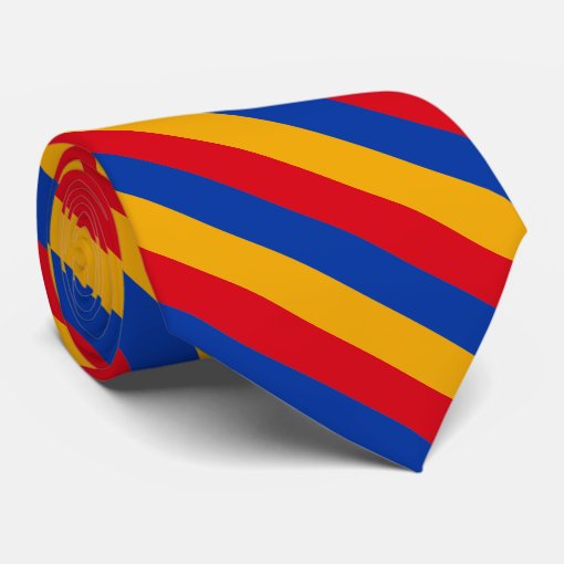 Blue, red and yellow striped tie | Zazzle