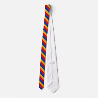Blue, red and yellow striped tie | Zazzle