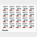 Blue Red Race Fast Retro Racing Cars Birthday Square Sticker | Zazzle