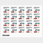 Blue Red Race Fast Retro Racing Cars Birthday Square Sticker | Zazzle