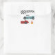 Blue Red Race Fast Retro Racing Cars Birthday Square Sticker | Zazzle