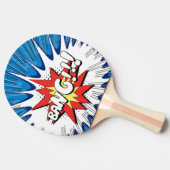 Blue & Red Stars Comic Explosion Personalized Bang Ping Pong Paddle ...