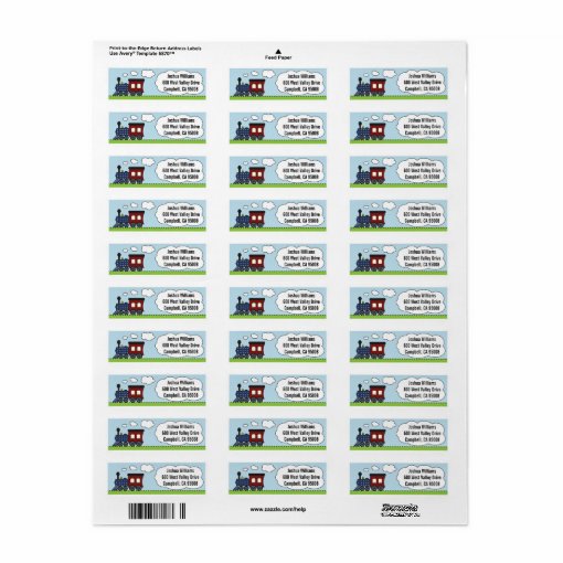 Blue/Red Train Address Labels | Zazzle