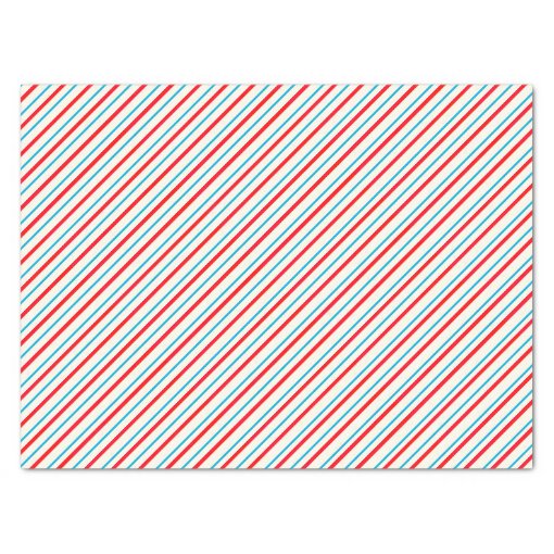 Blue Red White Slanted Stripes Retro Vintage Cool Tissue Paper | Zazzle