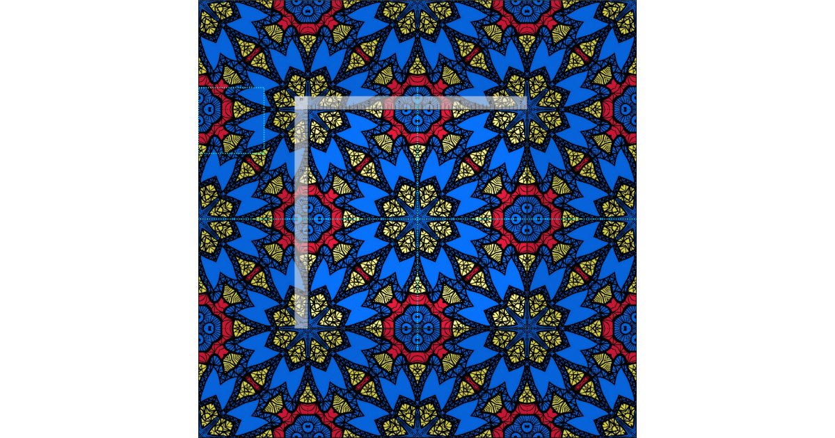 Blue Red Yellow African Tribal Ethnic Pattern Fabric | Zazzle
