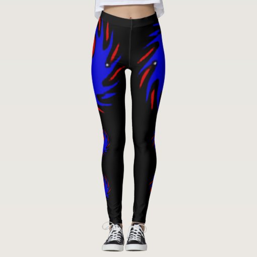 Blue & Red Yin Yang Symbols On Black Leggings | Zazzle Blue & Red Yin Yang Symbols On Black Leggings | Zazzle